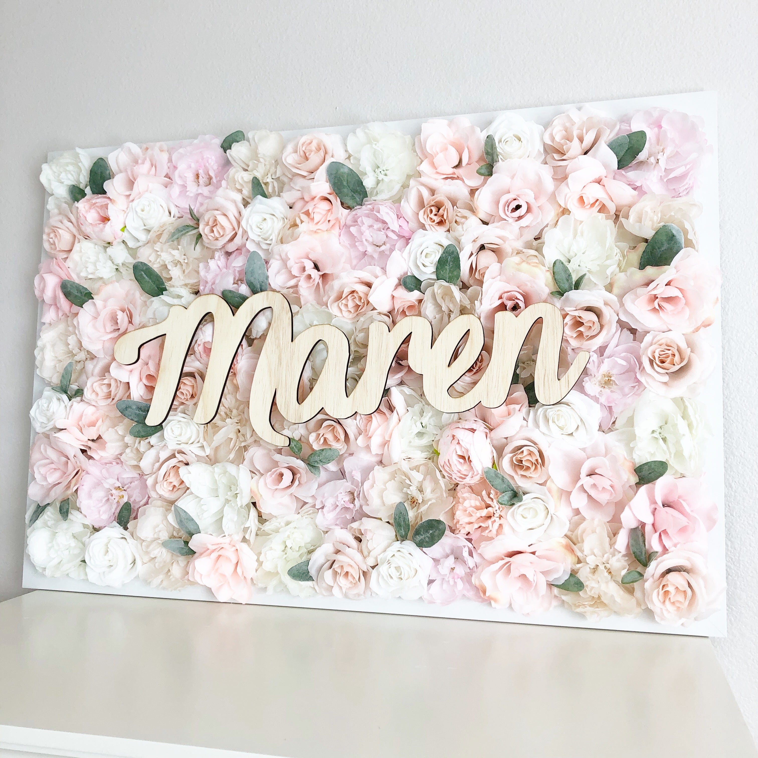 Boho Custom Floral Wall with Name Sign Personalized Birthday Nursery A ...